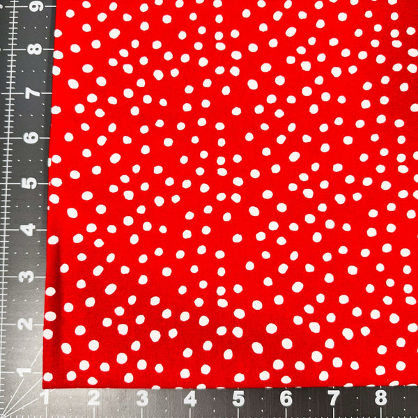 Irregular White Polka Dots fabric 29078B Lipstick Red – Mary Jo Fabrics