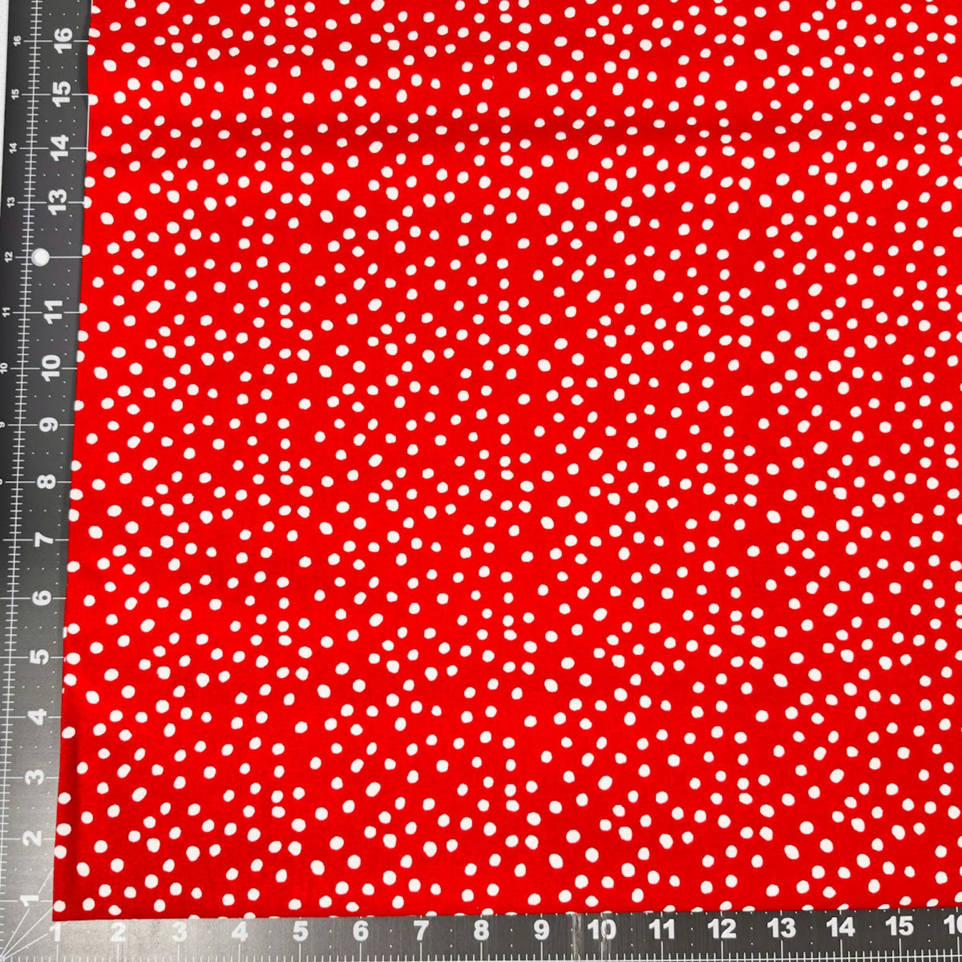Irregular White Polka Dots fabric 29078B Lipstick Red – Mary Jo Fabrics