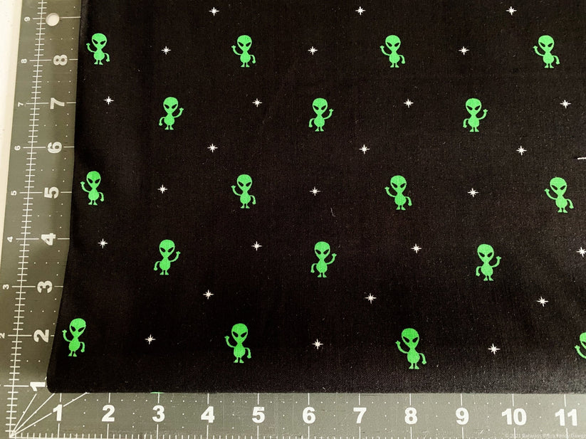 Little green alien fabric C4621 space alien cotton fabric – Mary Jo Fabrics