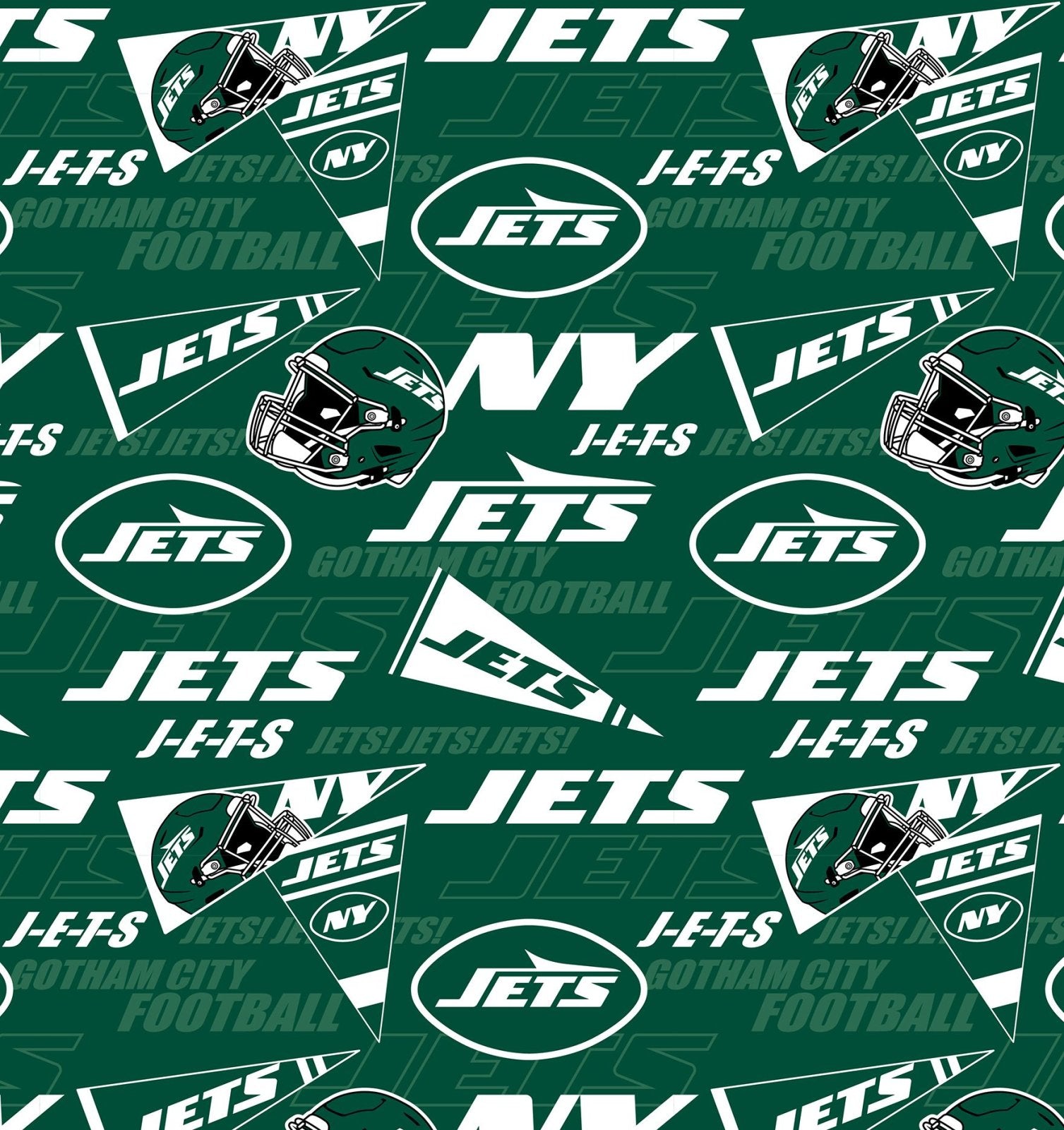 New York Jets Cotton Fabric 70574D | NFL Team Print for Quilts & Crafts ...