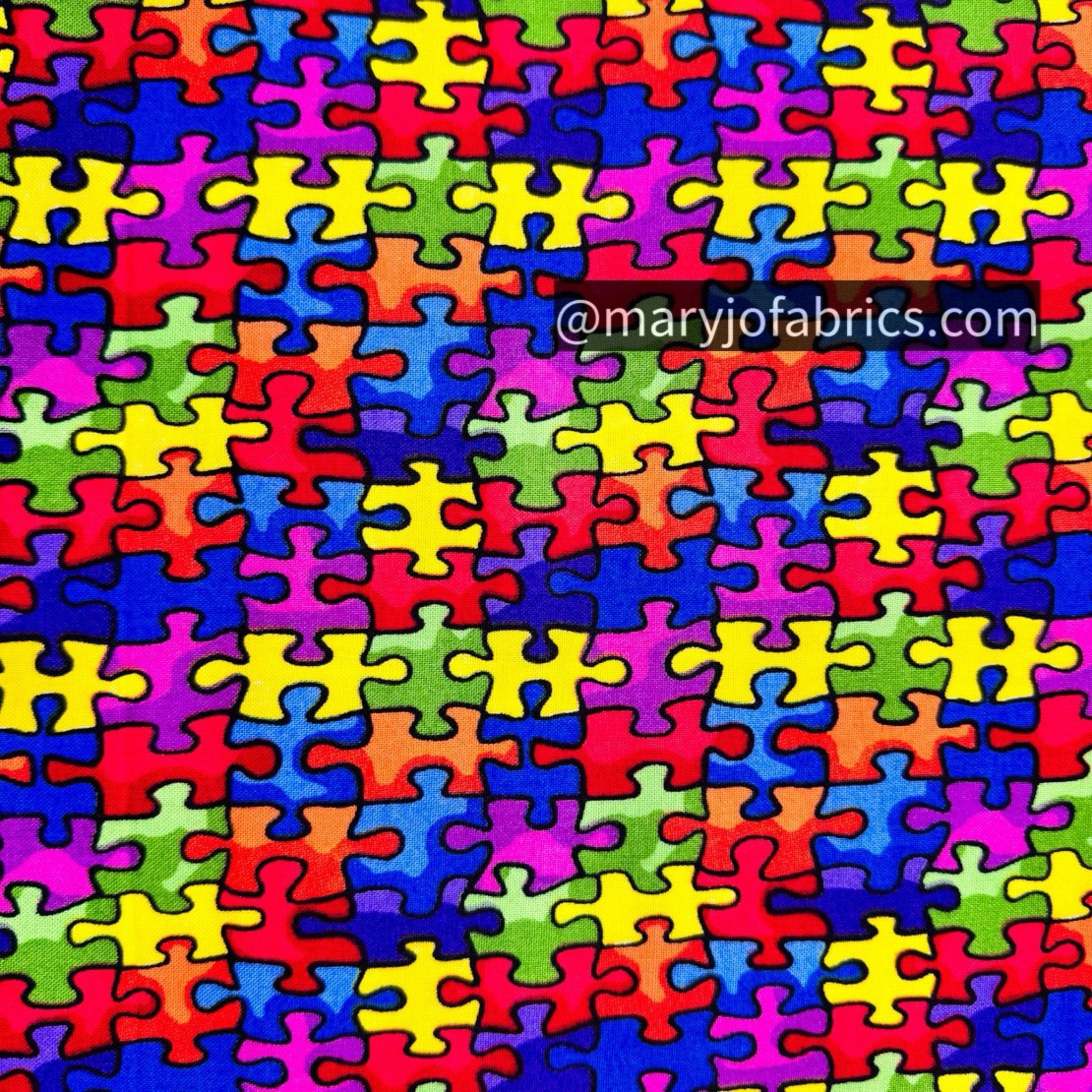 Jigsaw Puzzle Fabric 19596 – Colorful Cotton – Mary Jo Fabrics